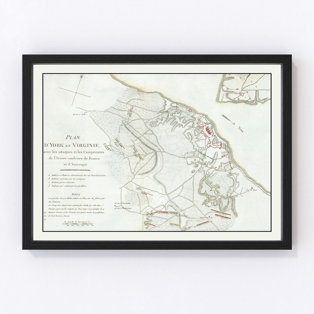 Yorktown Map 1787, Vintage Yorktown Map, Old Yorktown Art, Wall Art ...