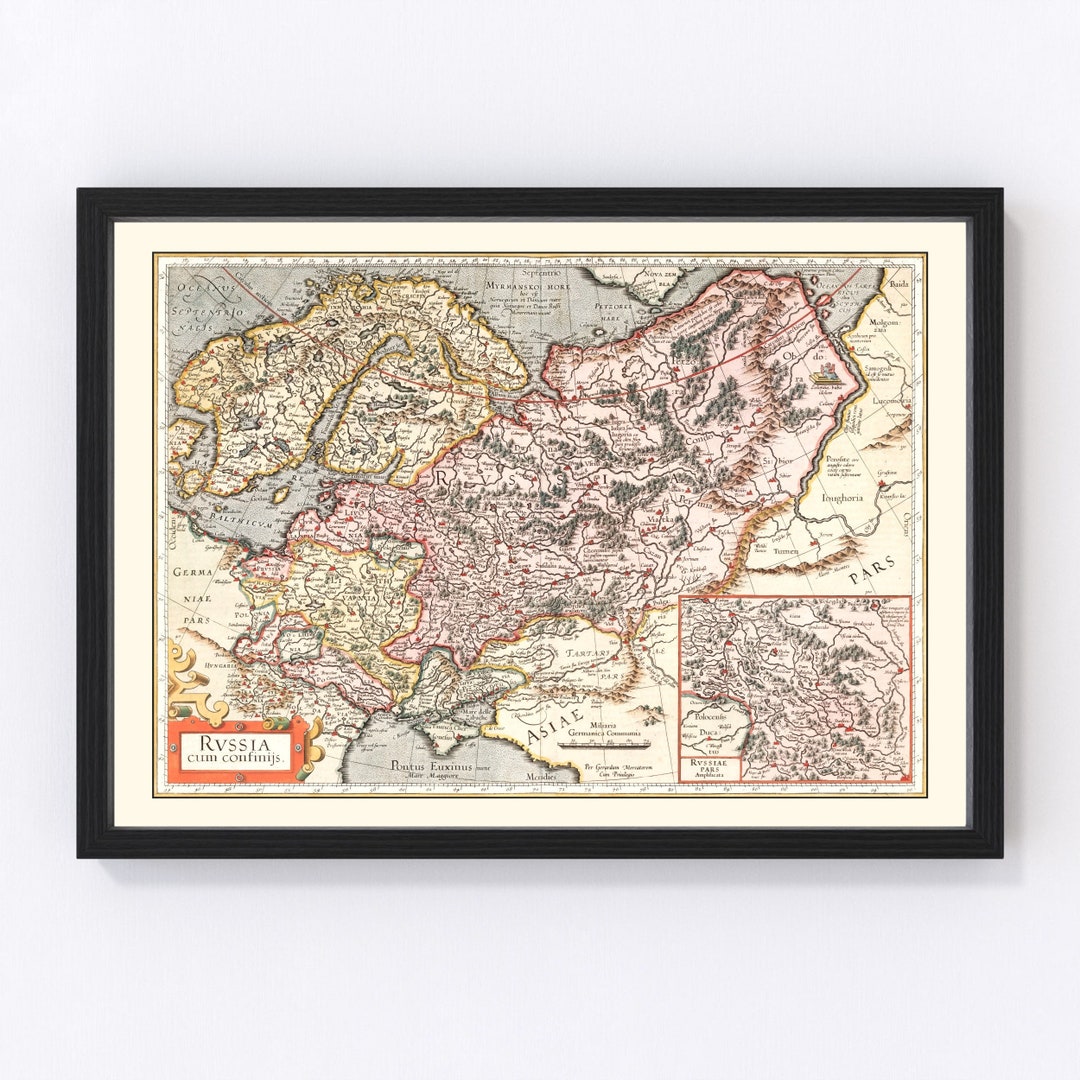 Russia Map 1623, Vintage Russia Map, Old Russia Art, Wall Art Gift for ...