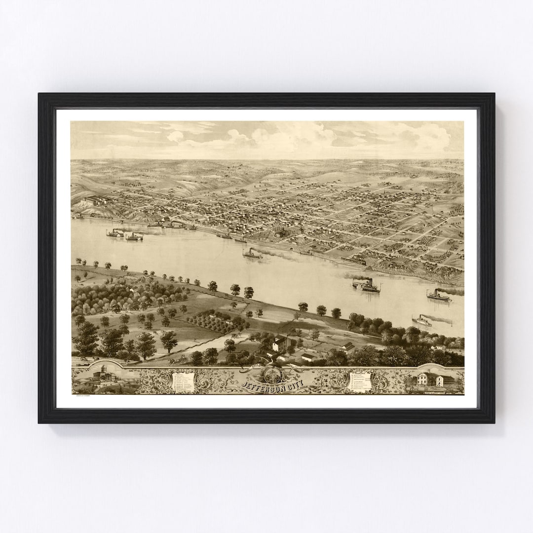 Jefferson City Map 1869 Old Map of Jefferson City Missouri - Etsy