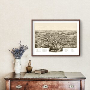 Perry Map 1892 Old Map of Perry New York Art Vintage Print Framed ...