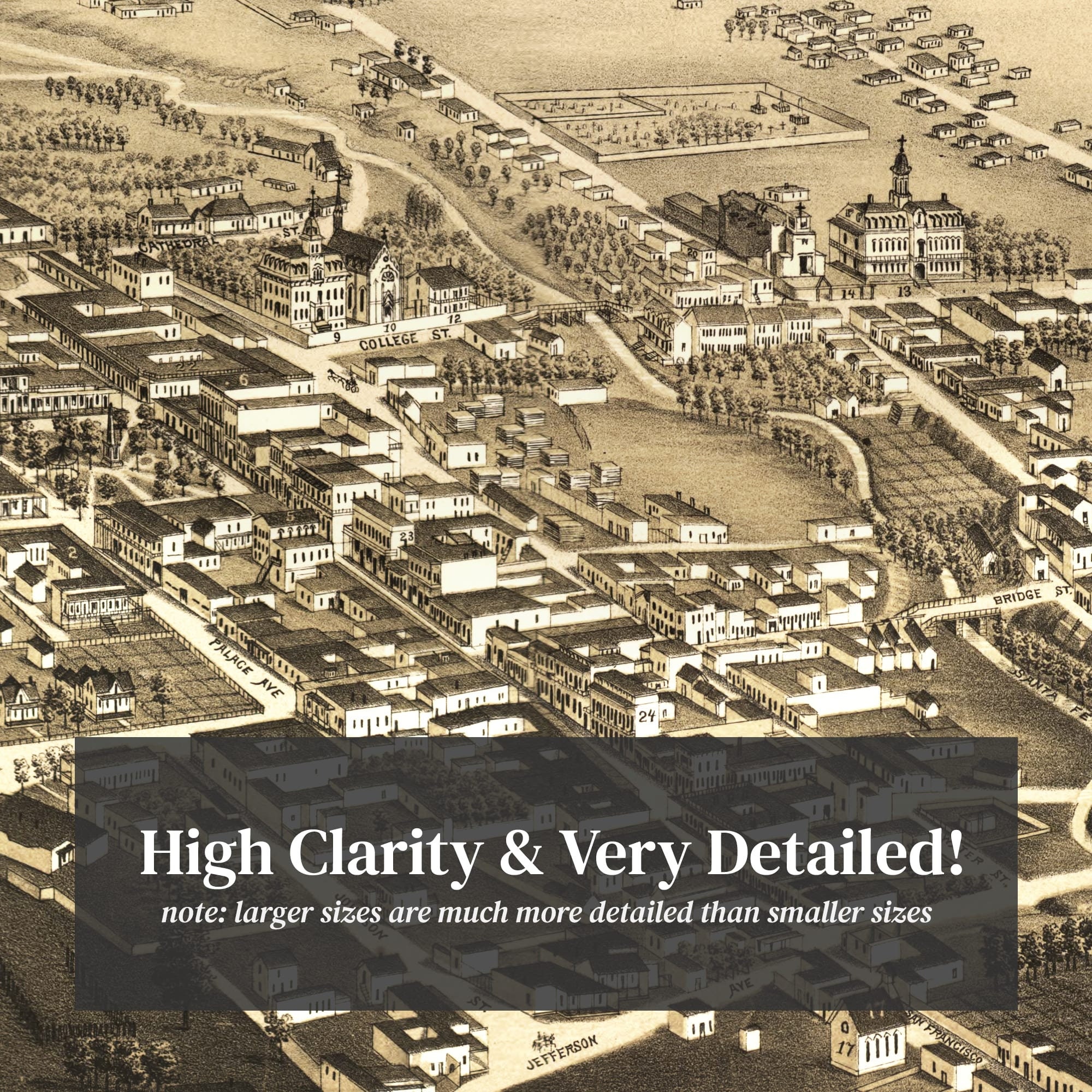 Santa Fe Map 1882 Old Map of Santa Fe New Mexico Art Vintage - Etsy