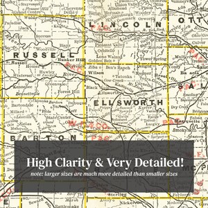 Kansas Railroad Map 1888 - Old Railroad Map of Kansas Art Vintage Print ...