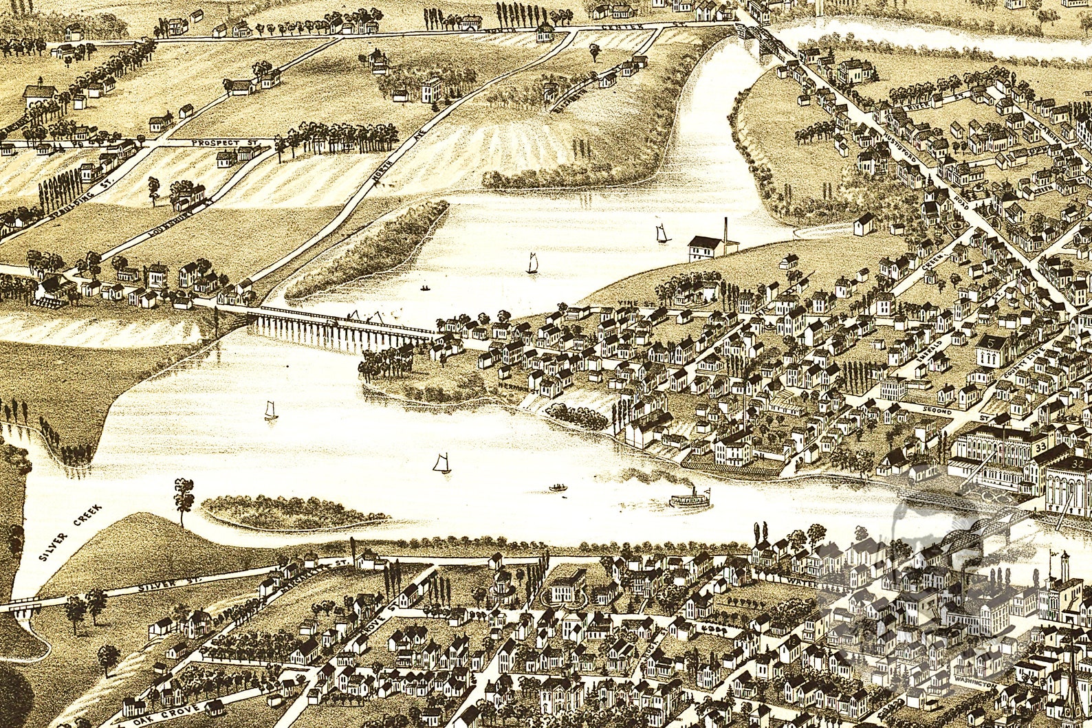 Vintage Watertown Map 1885 Old Map of Watertown Wisconsin | Etsy