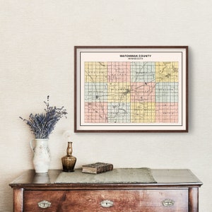 Watonwan County MN Map 1907 Old Map of Minnesota Art Vintage Print ...