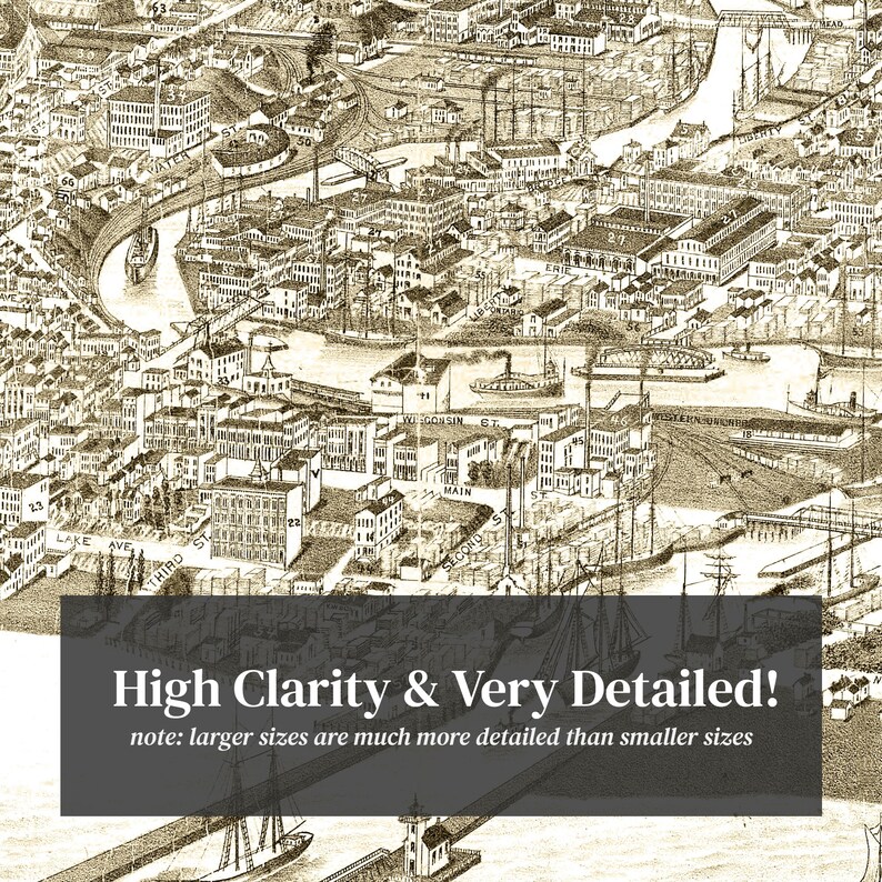 Racine Map 1883 Old Map of Racine Wisconsin Art Vintage - Etsy