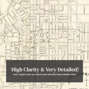 Pasadena Map 1902 Old Map of Pasadena California Art Vintage Print ...