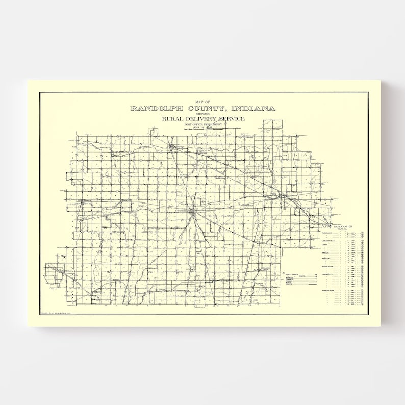 Randolph County Map 1910, Vintage Randolph County Map, Old Randolph ...