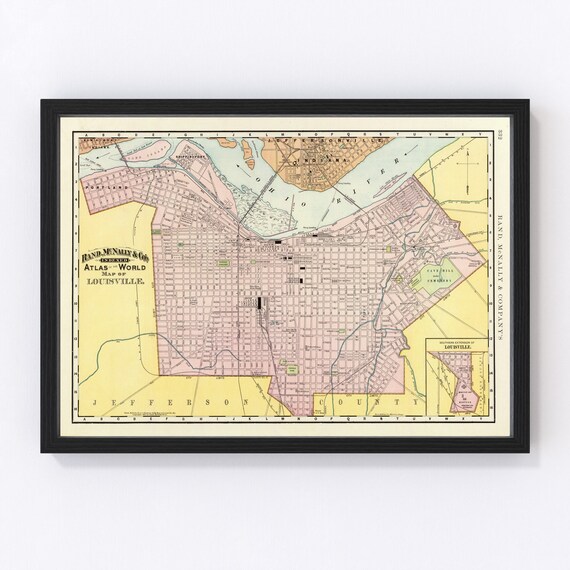 Louisville Map 1897 Old Map of Louisville Kentucky Art - Etsy