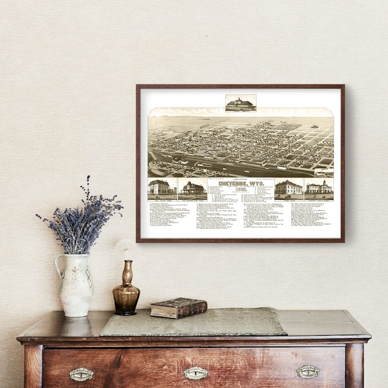 Cheyenne Map 1882 Old Map of Cheyenne Wyoming Art Vintage - Etsy