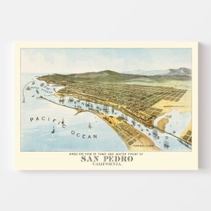 San Pedro Map 1897 - Old Map of San Pedro California Art Vintage Print ...