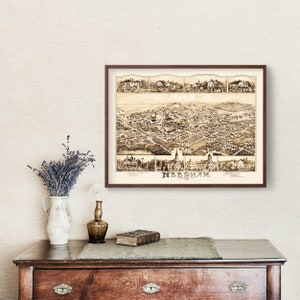 Needham Map 1887 - Old Map of Needham Massachusetts Art Vintage Print ...