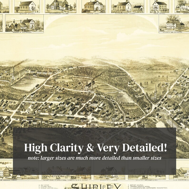 Shirley Map 1892 Old Map of Shirley Massachusetts Art - Etsy