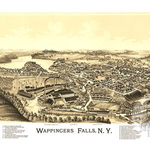 Vintage Wappingers Falls Map 1889 Old Map of Wappingers | Etsy