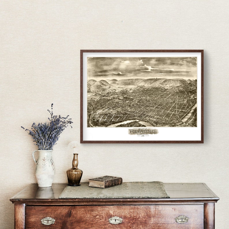 Reading Map 1898 Old Map of Reading Pennsylvania Art Vintage - Etsy