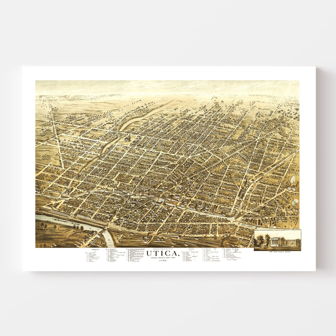 Utica Map 1873 Old Map of Utica New York Art Vintage Print - Etsy