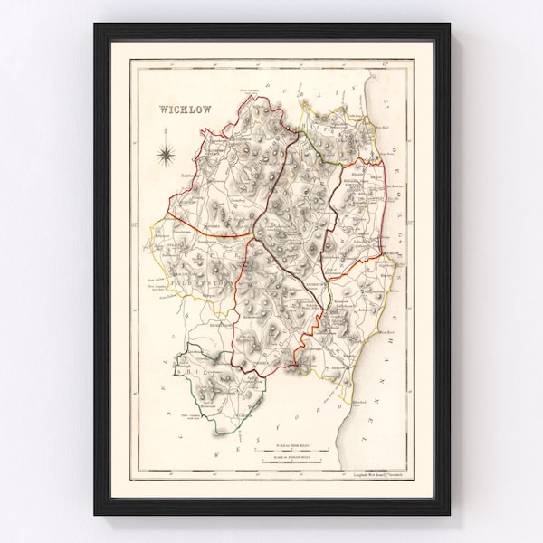 Old Map Wicklow - Etsy