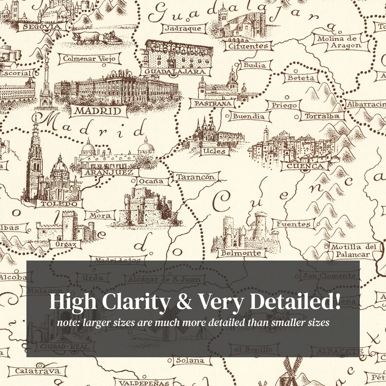 Spain Map 1935 Old Map of Spain Art Print Framed Wall Art - Etsy