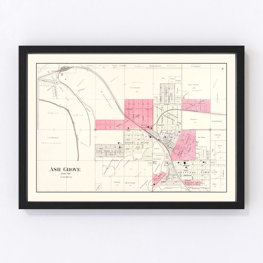 Ash Grove Map 1904 Old Map of Ash Grove Missouri Art Vintage Print ...