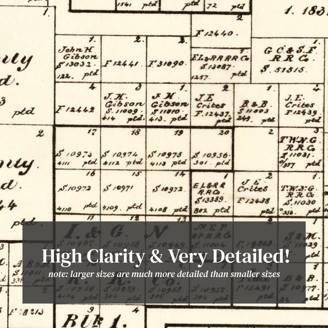 Crosby County Texas Map 1892 Old Map of Crosby County Texas - Etsy