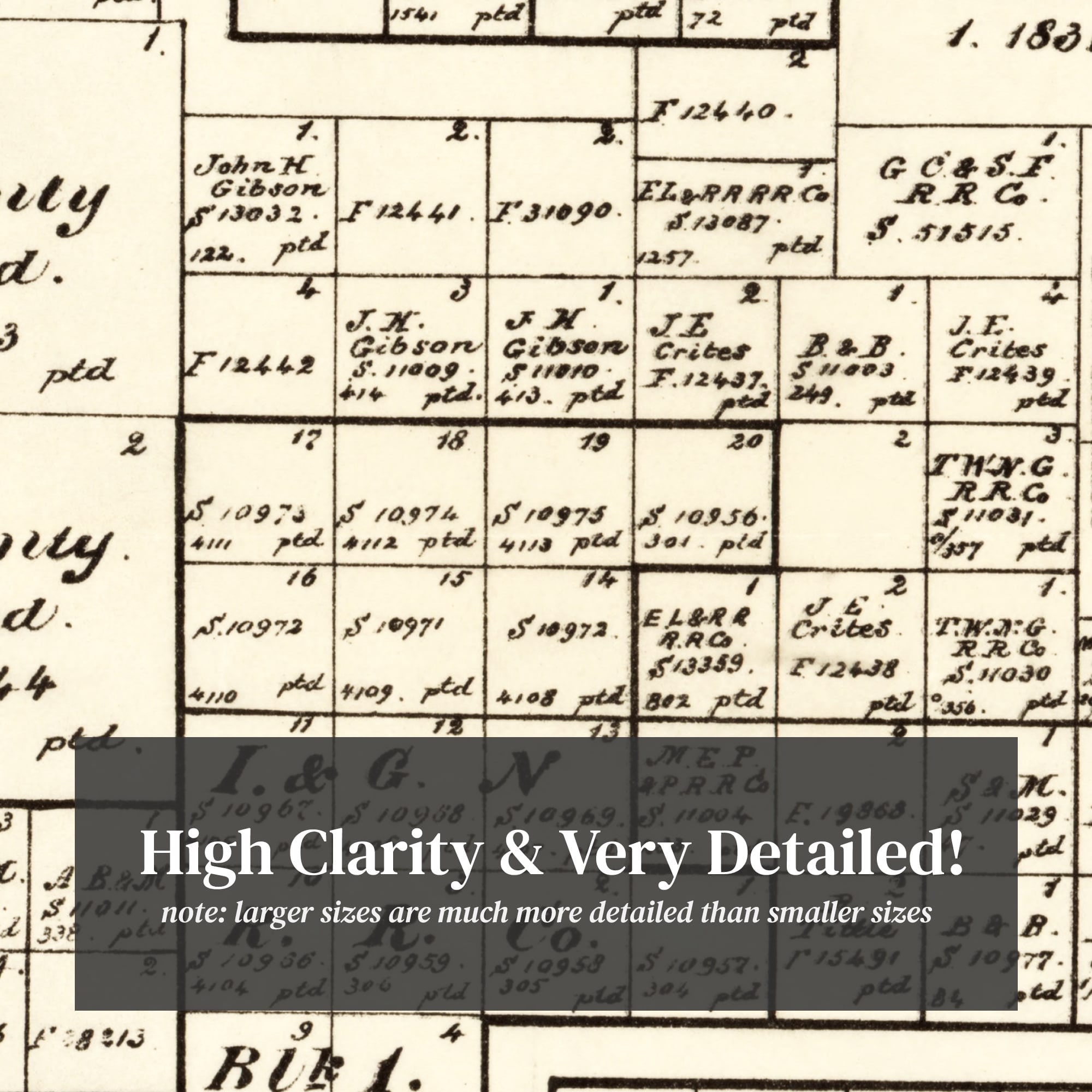 Crosby County Texas Map 1892 Old Map of Crosby County Texas - Etsy