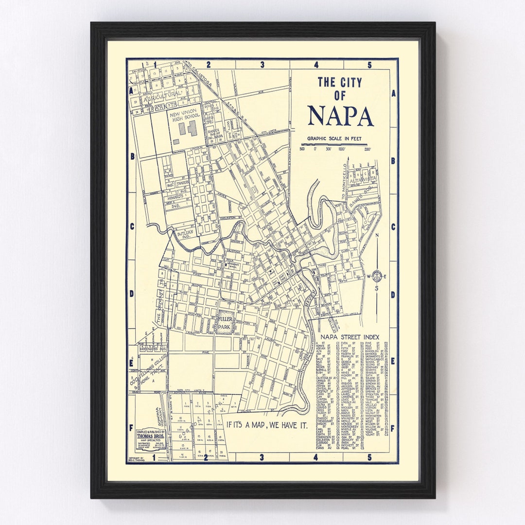 Napa Map 1920, Vintage Napa Map, Old Napa California Art, Wall Art Gift ...