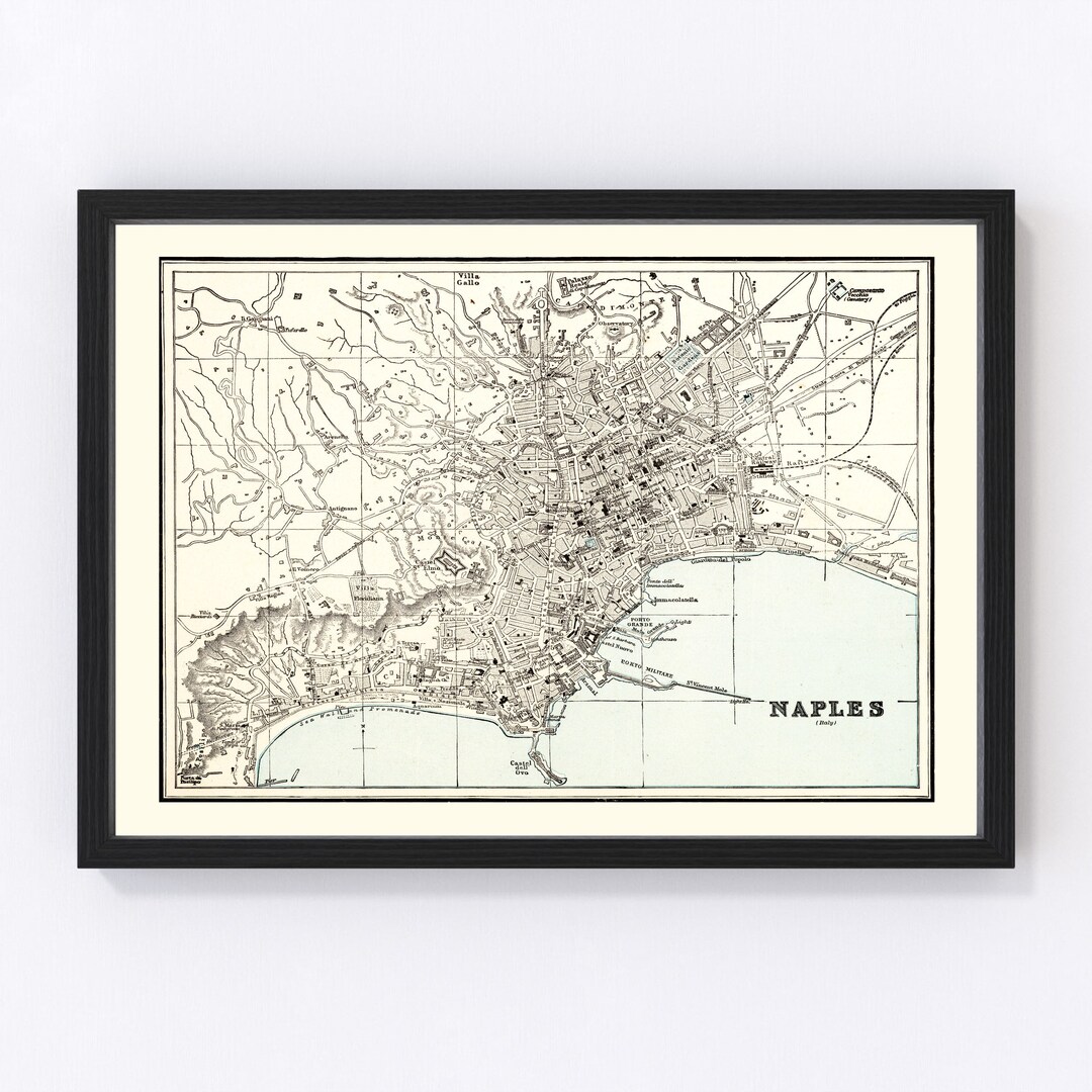 Naples Map 1893, Vintage Naples Map, Old Naples Art, Wall Art Gift for ...