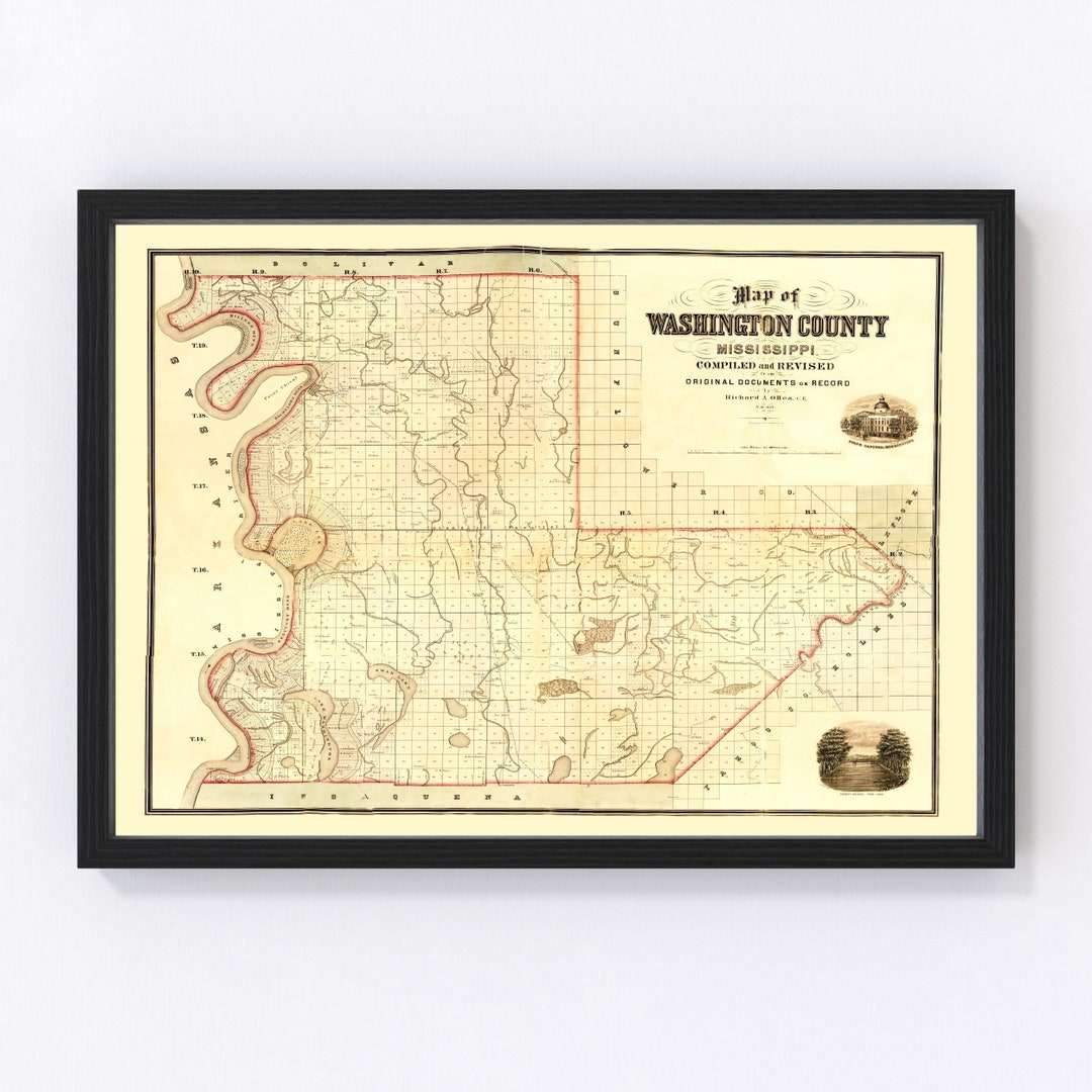 Washington County Map 1871, Vintage Washington County Map, Old ...