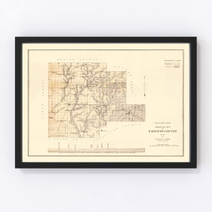 Fayette County AL Map 1878 Old Map of Alabama Art Vintage Print Framed ...
