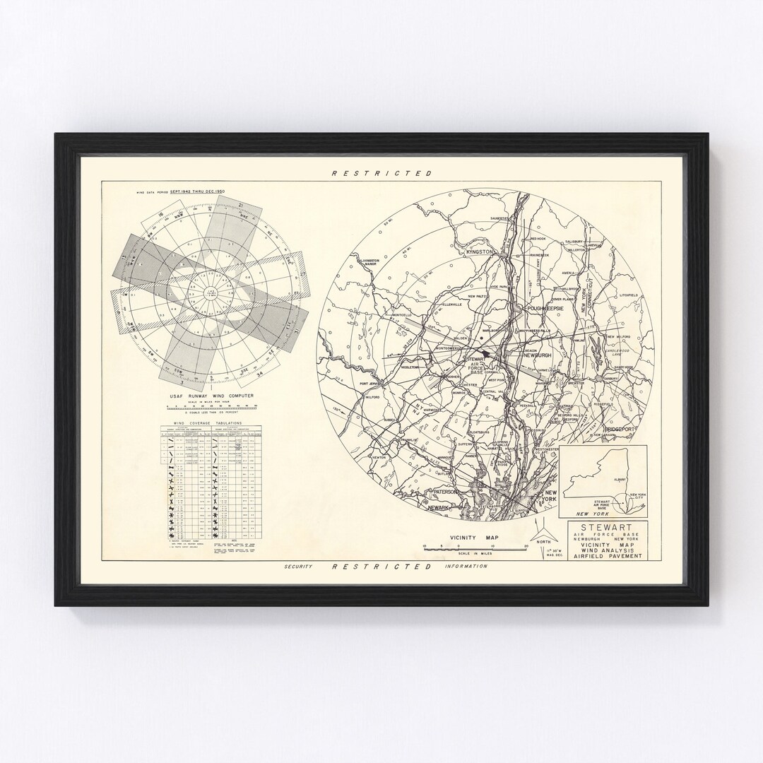 Suffolk County Air Force Base Map 1951, Vintage Suffolk County Air ...