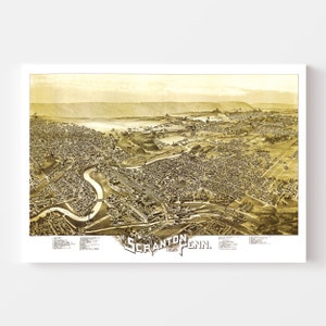 Scranton Map 1890 - Old Map of Scranton Pennsylvania Art Vintage Print ...
