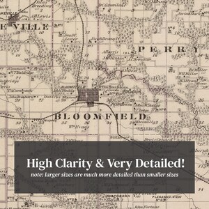 Davis County IA Map 1875 Old Map of Bloomfield Iowa Art Vintage Print ...