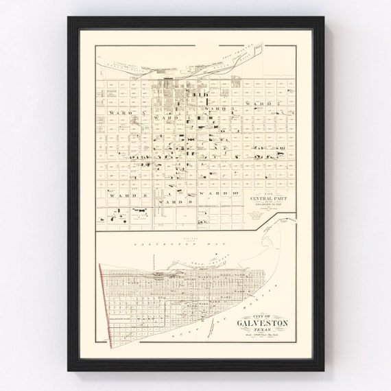 Old Galveston Map Galveston Texas, Historic Galveston.