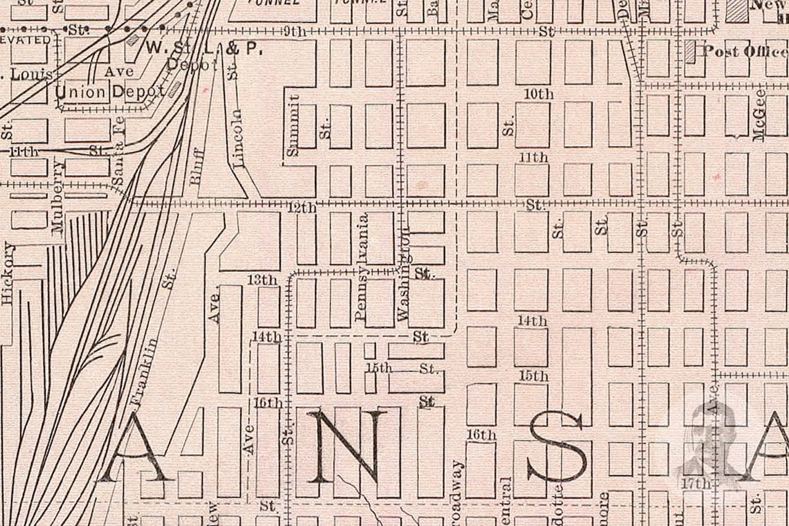 Vintage Kansas City Map from 1897 Old Kansas Map Historic | Etsy
