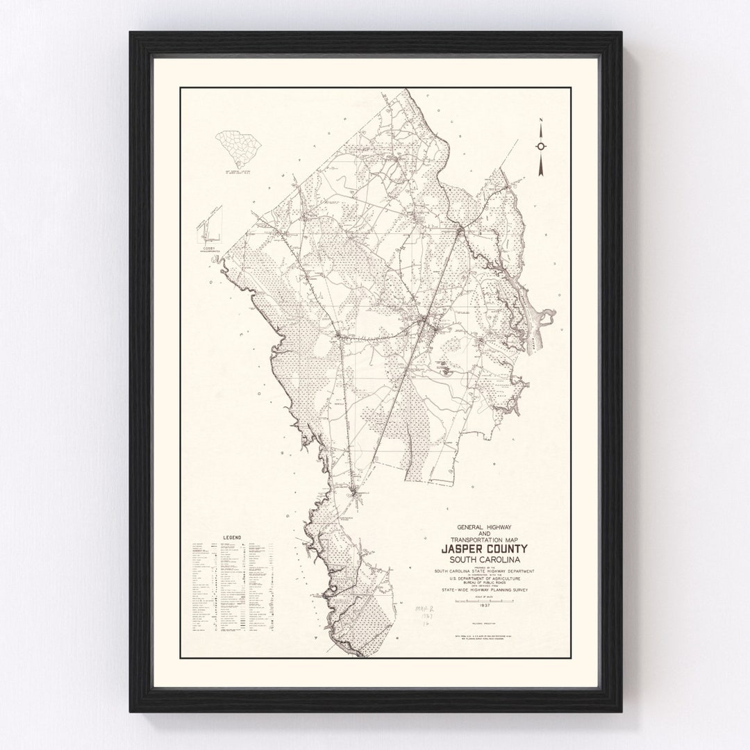 Jasper County Map 1938, Vintage Jasper County Map, Old Jasper County ...