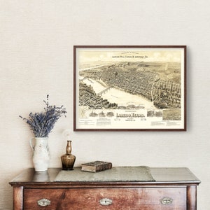 Laredo Map 1890 Old Map of Laredo Texas Art Vintage Print Framed Canvas ...