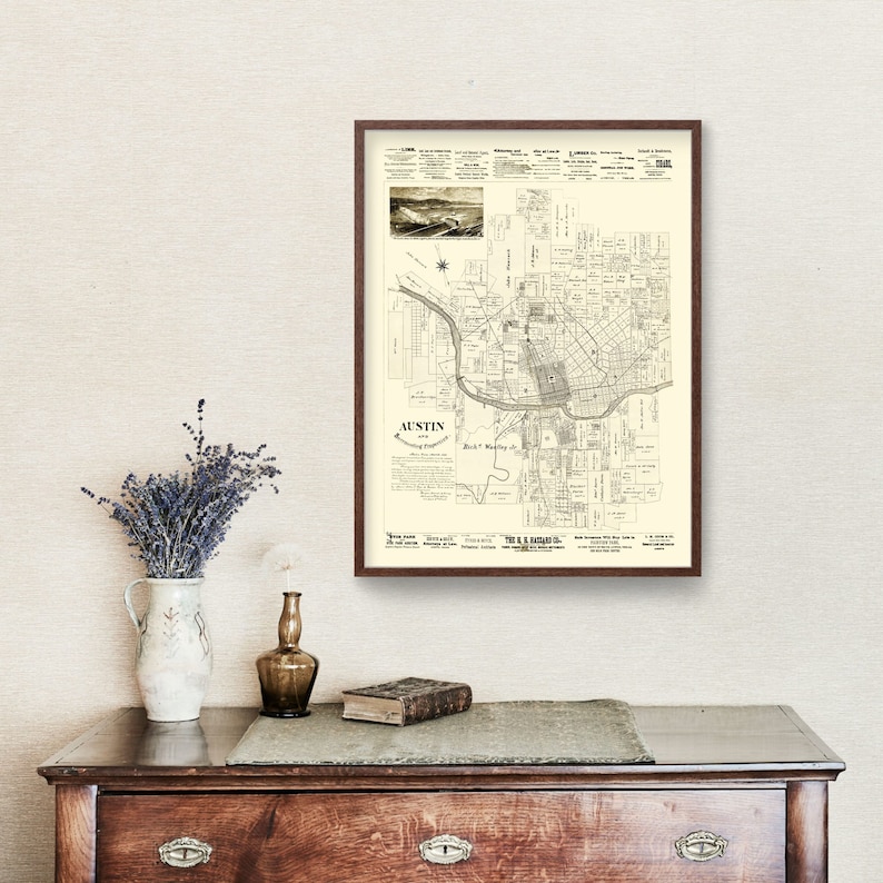 Austin Map 1891 Old Map of Austin Texas Art Vintage Print - Etsy