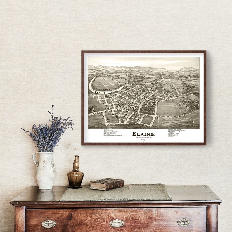 Elkins Map 1897 Old Map of Elkins West Virginia Art Vintage - Etsy