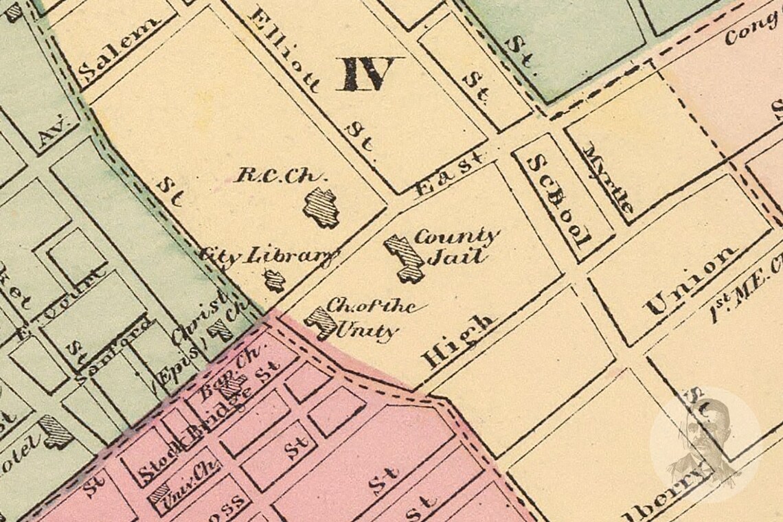 Vintage Springfield Map From 1871 Old Massachusetts Map Etsy