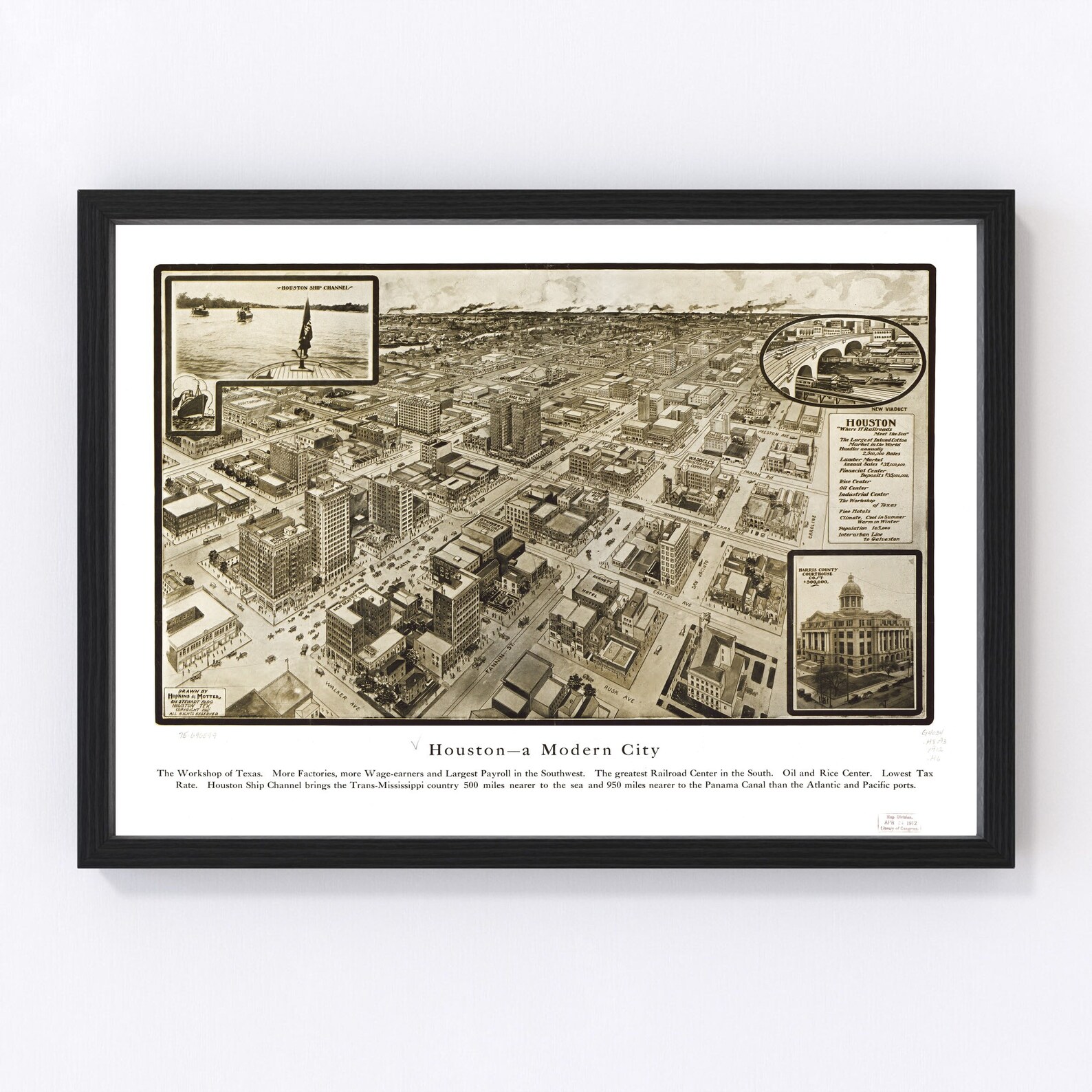 Houston Map 1912 Old Map of Houston Texas Art Vintage Print - Etsy