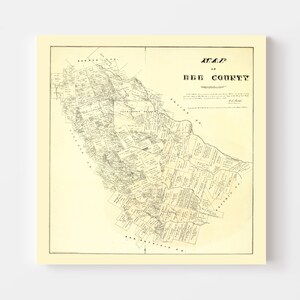 Bee County Texas Map 1879 Old Map of Bee County Texas Art Vintage Print ...