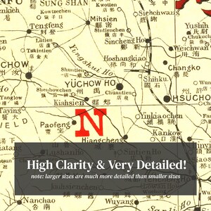 Honan China Map 1917, Vintage Honan China Map, Old Honan China Art ...