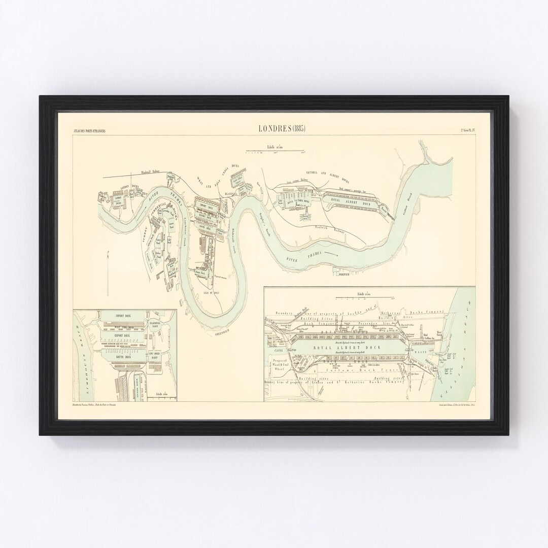 London Map 1885, Vintage London Map, Old London Art, Wall Art Gift for ...