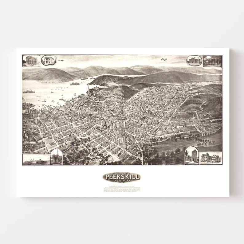 Peekskill Map 1911 Old Map of Peekskill New York Art Vintage - Etsy ...