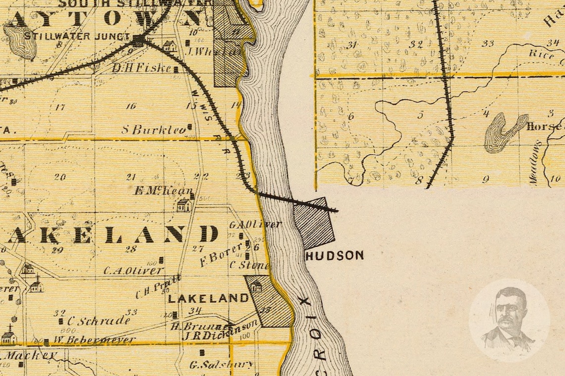 Vintage Washington County MN Map 1874 Old Minnesota Map | Etsy