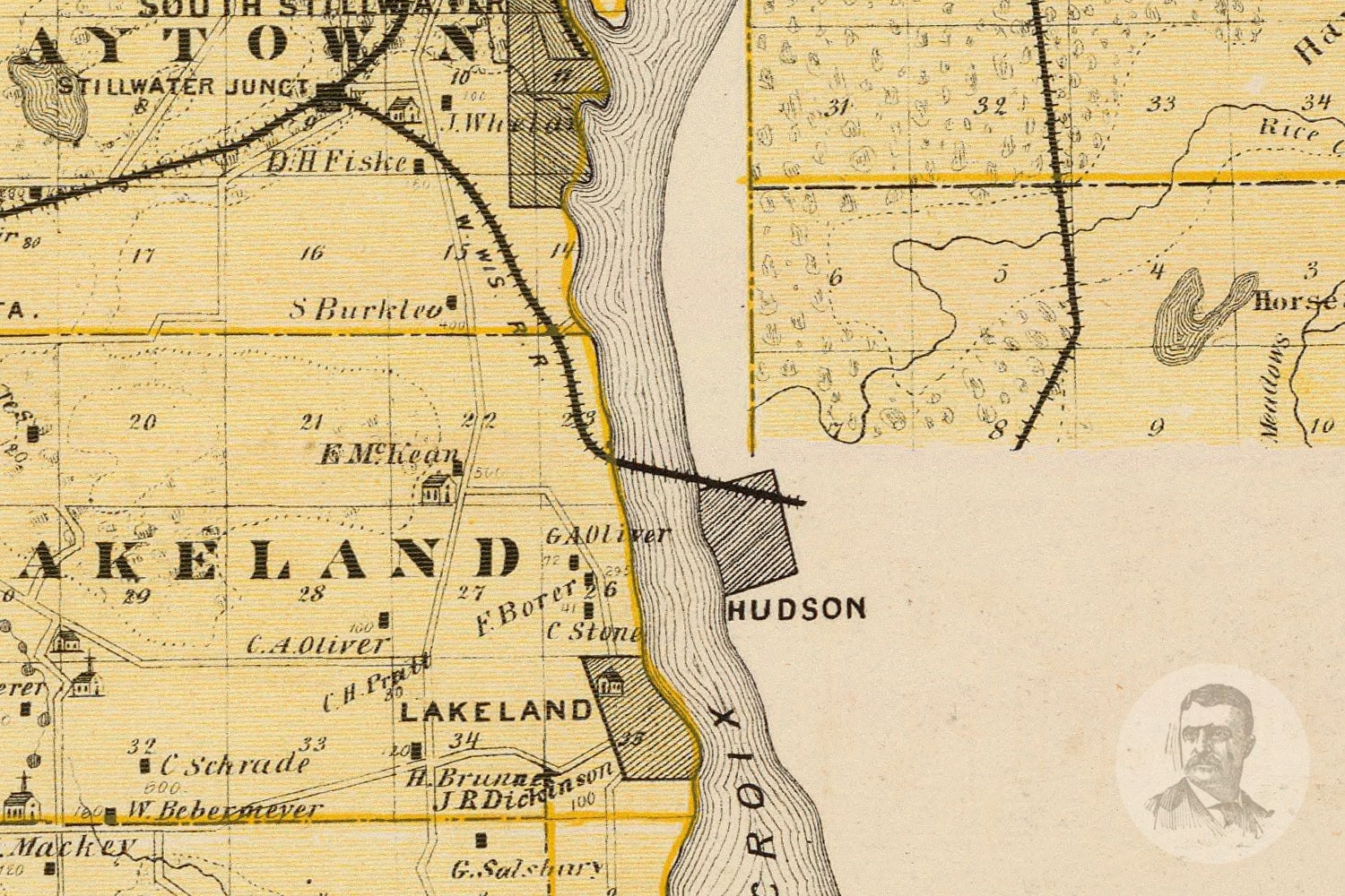 Vintage Washington County MN Map 1874 Old Minnesota Map | Etsy