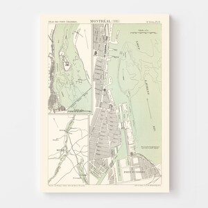 Montréal Map 1881 - Old Map of Montréal Canada Art Vintage Print Framed ...