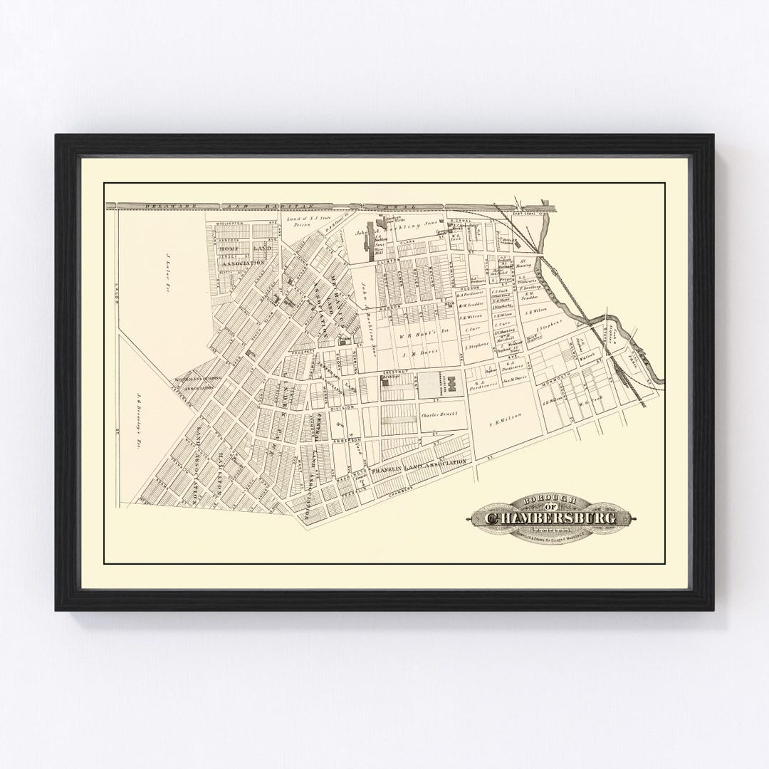 Chambersburg Map 1875 Old Map of Chambersburg New Jersey Art Vintage ...