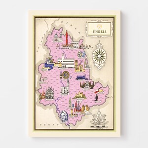 Umbria Italy Map 1938 - Old Map of Umbria Italy Italy Art Vintage Print ...