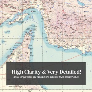 Strait of Hormuz Map 1945, Vintage Strait of Hormuz Map, Old Strait of ...