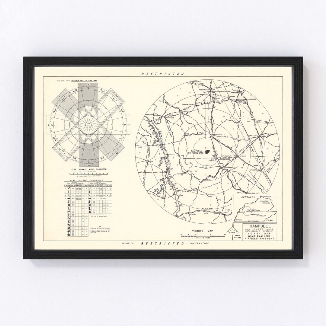 Carswell Air Force Base Vicinity Map 1952, Vintage Carswell Air Force ...